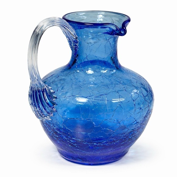 Pilgrim | Art | Vintage Pilgrim Glass Blue Crackle Mini Pitcher 3 2 ...